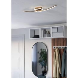Eglo Deckenleuchte "Lungolago Deckenlampe, B&uuml;rolampe Decke, Metall und Kunststoff, Lampe", 1, H: 6cm, 1 Stk., braun, Wohnzimmer, Leuchten,