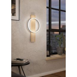 Eglo Wandleuchte "Boyal Wandlampe, FSC zerifiziert, Holz, Metall, Flurlampe, Lampe", 1, H: 56cm, 1 Stk., beige, Wohnzimmer, Leuchten,