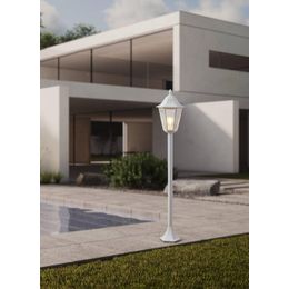 Eglo Stehlampe "Navedo Au&szlig;en-Stehlmape, Au&szlig;enlampe, Aluguss und Glas, E27, IP44, Lampe", 1, &Oslash; 23cm H: 120cm, 1 Stk., wei&szlig;, Wohnzimmer, Leuchten,