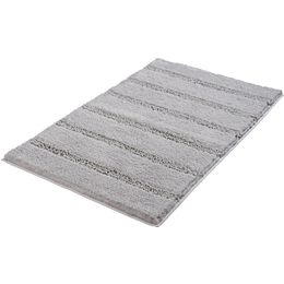 Badematte Kleine Wolke, H:23mm, grau, Kunstfaser, Badematten, "Monrovia", Badteppich, Uni Farben, gestreift, aus Mikrofaser, waschbar