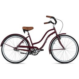 Cruiser Dacapo "Beachcruiser Damen 26" Beach Rot 1 Gang RH 46 cm" Gr. 46, rot, rot, Fahrr&auml;der, 46cm, 26 Zoll (66,04cm) hinten: 26 Zoll (66,04cm)