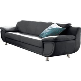 3-Sitzer Trendmanufaktur, B:207cm H:85cm T:94cm, schwarz, Microfaser PRIMABELLE (100% Polyester);Kunstleder SOFTLUX;Struktur (54% Polyacryl, 46%