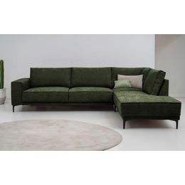 Ecksofa OTTO HOME, B:289cm H:85cm T:210cm, gr&uuml;n, 100% Polyester, Wohnzimmer, Sofas, "OLAND L-Form, B: 289 cm, Skandi-Design", Struktur, Flachgewebe,