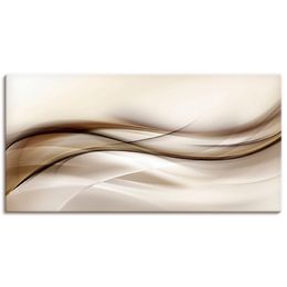 Wandbild Artland, B:150cm H:75cm, braun, Wohnzimmer, Bilder, "Braune abstrakte Welle", als Alubild, Leinwandbild, Poster in verschied. Gr&ouml;&szlig;en