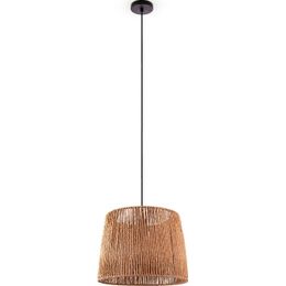 Paco Home Pendelleuchte "Hugo Amadeo", &Oslash; 35cm H: 26cm, beige, Esszimmer, Leuchten, Wohnzimmer Esszimmer Rattan Optik Boho Lampenschirm Papier