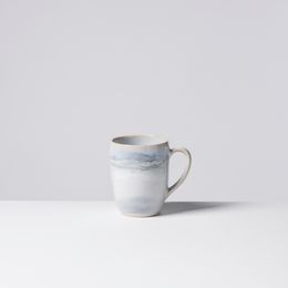 GIPFELST&Uuml;CK Becher "Tiefer See", &Oslash; 8cm x 10,5cm, 275ml, 4 tlg., grau, Trinkgef&auml;&szlig;e, Scandi-Style, Reaktivglasur, jedes St&uuml;ck ein Unikat, 4-teilig