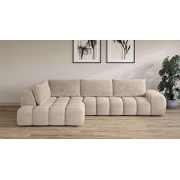 Ecksofa OTTO HOME, B:296cm H:89cm T:176,5cm, grau, 100% Polyester, Wohnzimmer, Sofas, "AZITA L-Form, XL 296 cm - Designsofa in Bubble-Optik", lose
