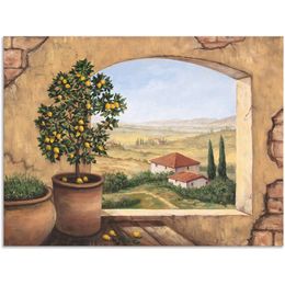 Wandbild Artland, B:40cm H:30cm, beige, Wohnzimmer, Bilder, "Fenster in der Toskana", als Alubild, Leinwandbild, Poster, Wandaufkleber in verschied.