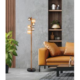 Globo LIGHTING Stehlampe "RIHA", &Oslash; 29cm H: 150cm, 1 Stk., braun, Wohnzimmer, Leuchten, Stehlampe Wohnzimmer Schlafzimmer Flur Design-Leuchte