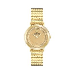 Versace Damen Quarzuhr "DELPHINUS"goldfarben, Armbanduhren, Armbanduhr, Damenuhr, Swiss Made, Edelstahlarmband, analog