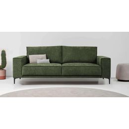 3-Sitzer OTTO HOME, B:224cm H:85cm T:83cm, gr&uuml;n, 100% Polyester, Sofas, "OLAND, B: 224 cm - Skandi-Design", Struktur, Flachgewebe, Luxus-Microfaser,