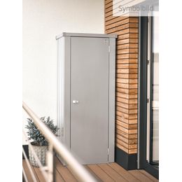 Mehrzweckschrank BioHort "Julia Gr. M HIGH, verschiedene Farben", silber (silber, metallic), B:77,7cm H:180,9cm T:57cm, Stahl, Schr&auml;nke, Mehrzweckschrank, 77,7x 180,9x 57 cm, Terrassenschrank f&uuml;r kleine Au&szlig;enfl&auml;chen