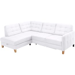 Ecksofa, B:228cm H:84cm T:174cm, wei&szlig;, exxpo - SOFA FASHION, Wohnzimmer, Sofas, "Elio, kompakt & bequem, zeitloses Design, Breite 228cm, L-Form",