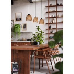 Eglo H&auml;ngeleuchte "Lavister H&auml;ngelampe, Pendellampe, Japan-Stil, Metall und Papier, E27", 3, H: 110cm, 1 Stk., braun, Wohnzimmer, Leuchten,