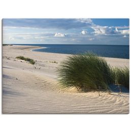 Wandbild Artland, B:40cm H:30cm, beige, Wohnzimmer, Bilder, "Gras am Strand", auf Holzrahmen gespannt
