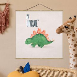 Stoffbild mit Posterleisten S&uuml;&szlig;e Dinos - Be unique