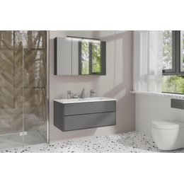 Spiegelschrank ByLiving, B:90cm H:60cm T:15cm, grau, FSC-zertifizierter Holzwerkstoff, Badezimmer, Schr&auml;nke, "Serie Spree, in vielen Breiten