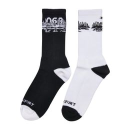 MisterTee Damen Basicsocken "MisterTee Unisex Major City 069 Socks 2-Pack", Gr. 43schwarz, wei&szlig;, Baumwolle, Elasthan, Polyester, unifarben, Socken