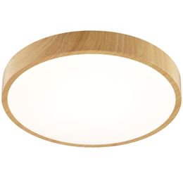 Brilliant LED Deckenleuchte "Teranon", braun, &Oslash; 38,5cm H: 6cm, 1 Stk., Leuchten, Holzoptik, 3000 K, braun/wei&szlig;, LED Deckenleuchte