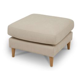 Pouf OTTO HOME "Finnian", beige, B:70cm H:47cm T:70cm, Holz teilmassiv, Poufs, Pouf, Polsterhocker 70x70 cm, Chenille, Massivholzf&uuml;&szlig;e