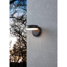 Eglo Wandleuchte "Fornaci Wandlampe, Au&szlig;enleuchte Hauswand, Metall und Kunststoff, IP54", 3, H: 13,5cm, 1 Stk., schwarz-wei&szlig;, Terrasse, Leuchten,