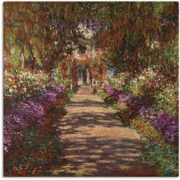 Wandbild Artland, B:70cm H:70cm, bunt, Wohnzimmer, Bilder, "Weg in Monets Garten in Giverny. 1902", als Alubild, Leinwandbild in verschied. Gr&ouml;&szlig;en