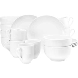 Seltmann Weiden Fr&uuml;hst&uuml;cks-Geschirrset "Geschirr-Set, 18 Teile, Amina", 18 Stk., wei&szlig;, Geschirr-Sets, Tassen, Untertassen, Teller, Made in Germany,