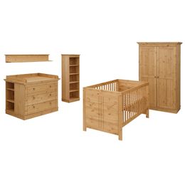 Babyzimmer-Komplettset OTTO HOME, B:391cm H:187cm T:54cm, beige, Massivholz, Schlafzimmerm&ouml;bel-Sets, "Indra, FSC zertifiziertes Massivholz, zum