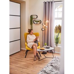 Couchtisch Helabetonoptik dunkel, schwarz, schwarz, betonoptik dunkel, Wohnzimmer, Tische, "PISA", 2er Set, Platten in Nierenform, gefr&auml;st, Schweizer