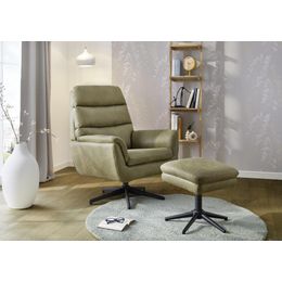 Jockenh&ouml;fer Relaxsessel, B:77cm H:101cm T:90cmolivgr&uuml;n, JOCKENH&Ouml;FER GRUPPE, Wohnzimmer, Sessel, "Valetta", inklusive Hocker, 360 Drehfunktion, TFK-Polsterung