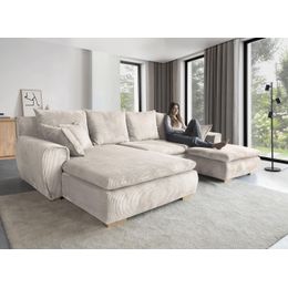Ecksofa Home Affaire, B:325cm T:183cm, beige, 100% Polyester, Wohnzimmer, Sofas, "Katja L-Form, B: 325 cm - OTTO. Verl&auml;ssliche Qualit&auml;t.", mit