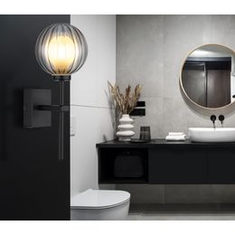 Globo LIGHTING Wandleuchte "ANDER", &Oslash; 10cm H: 26cm, 1 Stk.schwarz, Badezimmer, Leuchten, Wandlampe/Spot/Wohnzimmer/Flur/3000K/IP44/Kugel