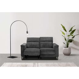 2-Sitzer Home Affaire, B:160cm H:97cm T:100cm, grau, 100% Polyester, Sofas, "LUND Cord, 160 cm, manuelle o. elektrische Relaxfunktion", USB-C bei