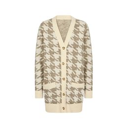 soyaconcept Damen Cardigan "Soya Concept Cardigan SC-INE 2"91620c cream melange combi, Gr. XL, Obermaterial: 63% Polyester, 28% Polyacryl, 6% Wolle,