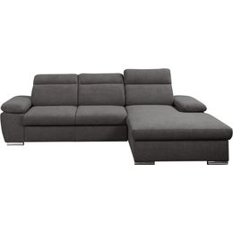 Ecksofa WERK2, B:282cm H:88cm T:185cm, grau, 92% Polyester, 8% Nylon, Wohnzimmer, Sofas, "Palma modernes Schlafsofa mit Bettkasten, L-Form, B/T