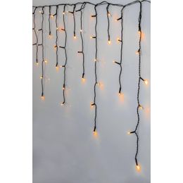 Eglo LED-Lichterkette "GOLDEN WARM WHITE Outdoor-Lichtervorhang", Flammen 480 Stk., Kabell&auml;nge 5m x Gesamtl&auml;nge 11,9m, schwarz, Lichterketten,