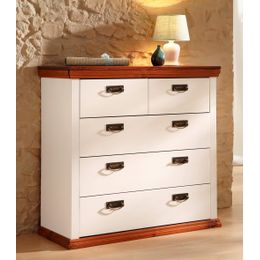 Schubkastenkommode OTTO HOME, B:90cm H:79cm T:37cm, wei&szlig;, Sideboards, "Madrid", aus massiver Kiefer mit 5 Schubladen, 90cm breit