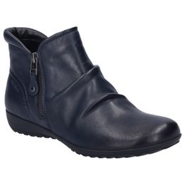 Josef Seibel Damen Schlupfboots "Naly 41", Gr. 40, blau, Leder, Schuhe, Stiefelette, Komfortschuh mit gerafftem Schaft