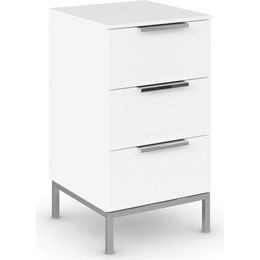 Nachtkommode Rauch "Nachttisch Nachtschrank Nachtkonsole FLIPP", alpinwei&szlig;, B:40cm H:72cm T:42cm, Holzwerkstoff, Sideboards, mit 3 Schubladen und Soft-Close-Funktion
