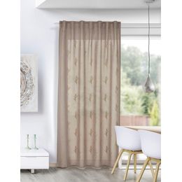 Gardine HOMING, B:135cm H:245cm, beige, Polyester, Wohnzimmer, Gardinen, "Edvin", Fertigschal