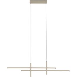 Eglo H&auml;ngeleuchte "TREPILIANO Pendellampe - Alu, Stahl - LED - 20W - IP20", sandfarben, 1, H: 120cm, 1 Stk., Leuchten, H&auml;ngelampe, Deckenlampe, Wohnzimmer, Esszimmer, L110 x B7 x H120 cm, H&auml;ngeleuchte