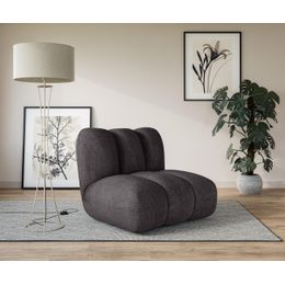 Sessel, B:102,5cm H:83cm T:106,5cm, grau, LeGer Home by Lena Gercke, 100% Polyester, Wohnzimmer, Sessel, "Priya Loungesessel, moderne Steppung, auch