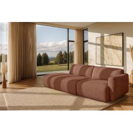 2-Sitzer Home Affaire, B:263cm H:72cm T:102cm, rot, 100% PES, Sofas, "Myrland Kompaktsofa", Breite 263 cm, Chenille, Easy Clean Stoff, mit Kaltschaum