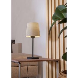 Eglo Tischleuchte "Febres Tischlampe, Nachttischlampe, Metall und Stoff, E27, Lampe", 1, &Oslash; 18cm H: 44cm, 1 Stk., wei&szlig;, Wohnzimmer, Leuchten,