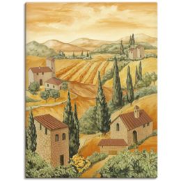 Leinwandbild Artland, B:60cm H:80cm, braun, Wohnzimmer, Bilder, "Italien Toscana", auf Holzrahmen gespannt