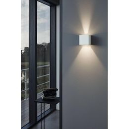 Eglo Wandleuchte "Calpino LED Au&szlig;en-Wandlampe, Au&szlig;enleuchte, Wandleuchte aus Alu, IP54", 2, H: 10,5cm, 1 Stk., wei&szlig;, Badezimmer, Leuchten,