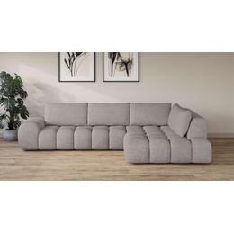 Ecksofa OTTO HOME, B:296cm H:89cm T:176,5cm, grau, 100% Polyester, Wohnzimmer, Sofas, "AZITA L-Form, XL 296 cm - Designsofa in Bubble-Optik", lose