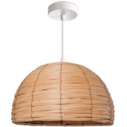 Paco Home Pendelleuchte "Gogo", 1, &Oslash; 36cm H: 25,5cm, wei&szlig;, Esszimmer, Leuchten, Deckenlampe LED Wohnzimmer Und Schlafzimmer, Gras, Deko E27