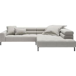 Ecksofa Home Affaire, B:311cm H:71cm T:219cm, grau, 88% Polyester, 12% Polyacryl, Wohnzimmer, Sofas, "Claya, L-Form, incl. Kopfteilverstellung,