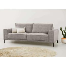 3-Sitzer OTTO HOME, B:224cm H:85cm T:83cm, grau, 100% Polyester, Sofas, "OLAND, B: 224 cm - Skandi-Design", Struktur, Flachgewebe, Luxus-Microfaser,